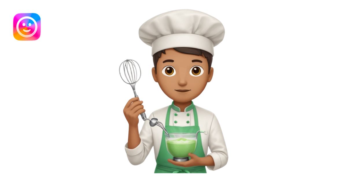 Mixer + peppermint apron, Chef. emoji | AI Emoji Generator