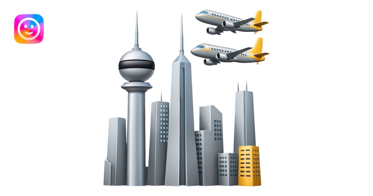 Plane going into two towers emoji | AI Emoji Generator