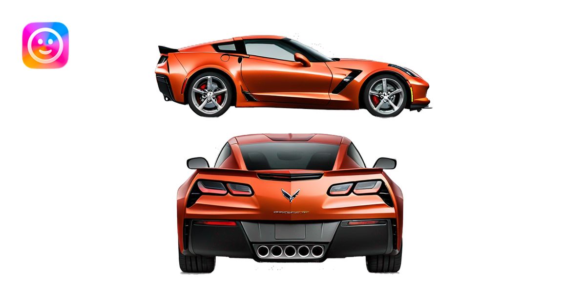 Corvette C7 from behind emoji | AI Emoji Generator
