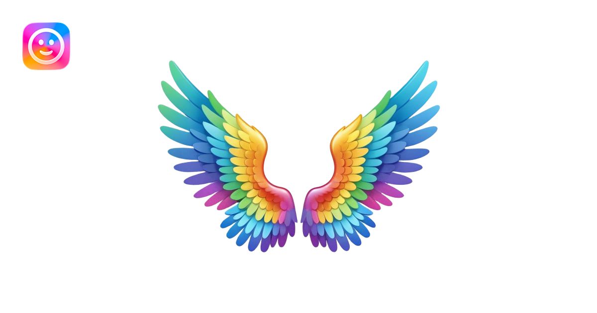 Tiny small mini left and right rainbow angel wings. emoji | AI Emoji ...