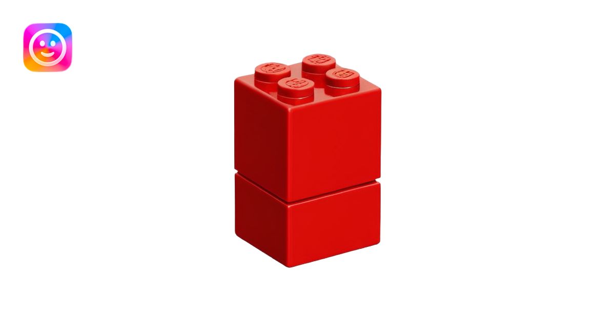 had drawn 2x2 red lego brick viewed from side emoji | AI Emoji Generator
