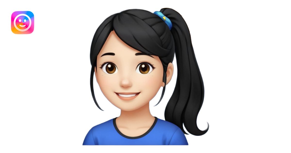 An Emoji of girl with black ponytail hair, who can be described by ...