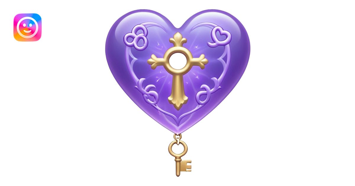 Purple ethereal occult heart floating, glowing key-like sigil at its ...