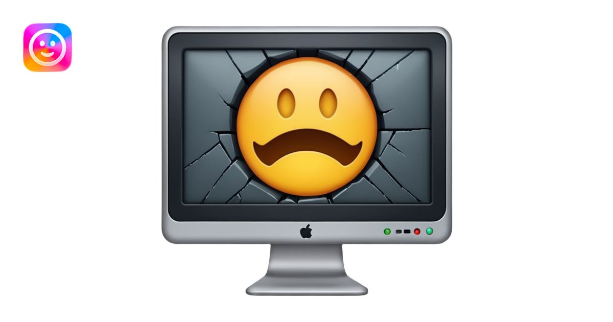 Broken computer monitor with no face emoji | AI Emoji Generator