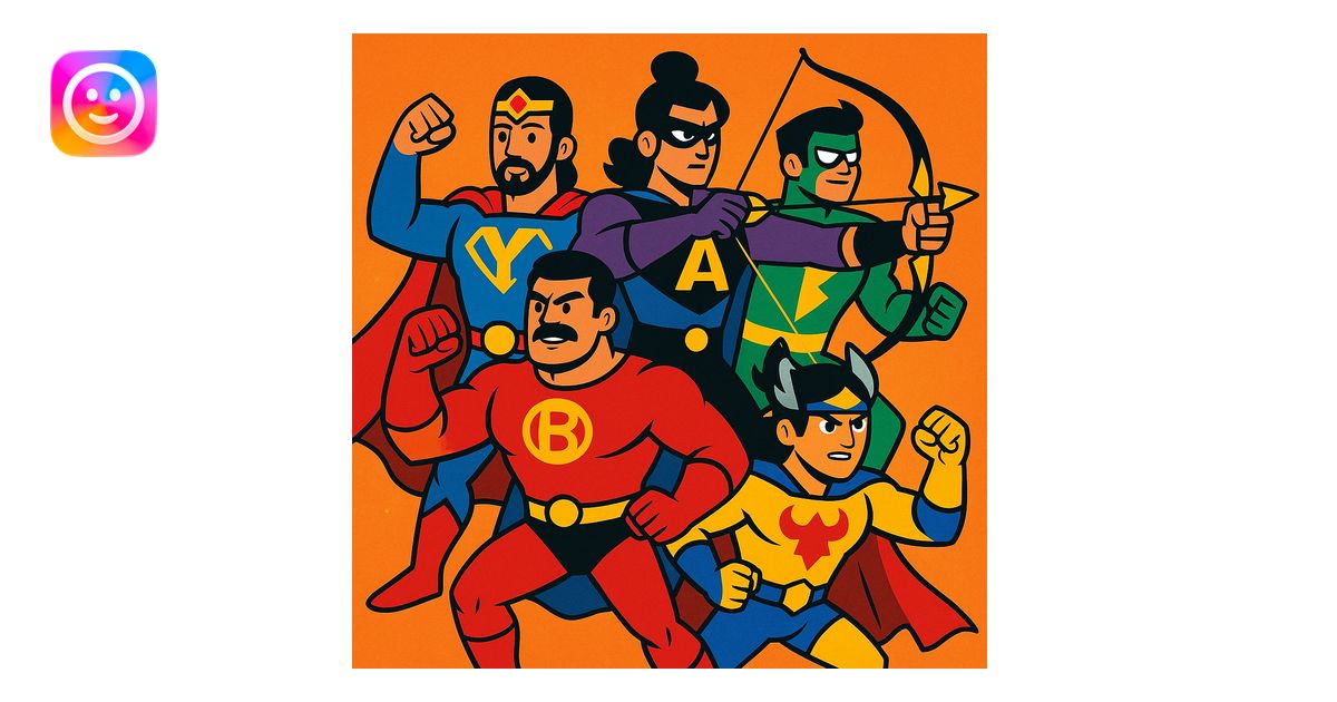 Pach Pandav, the five Pandava brothers, shown as modern superheroes ...