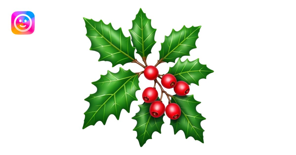 Christmas holly emoji | AI Emoji Generator