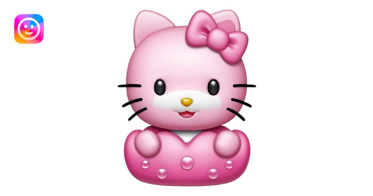 Bubbly hello kitty emoji | AI Emoji Generator