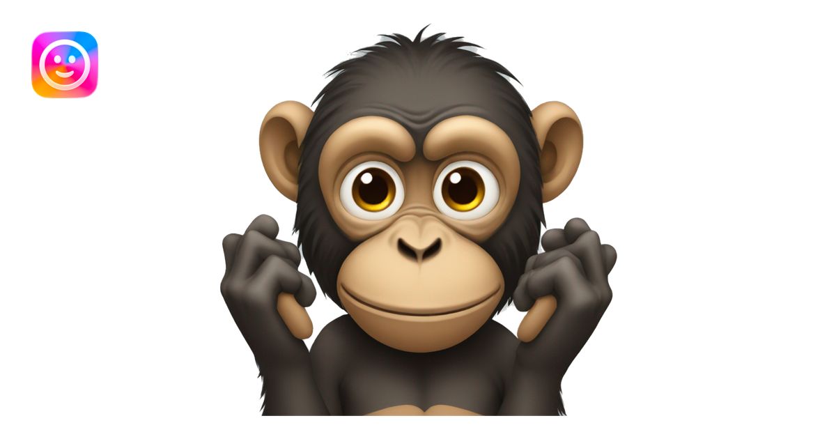 Ape with hands on his cheeks emoji | AI Emoji Generator