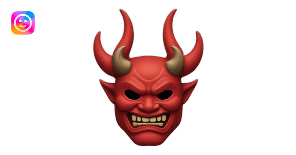 ONI MASK red color japanese emoji | AI Emoji Generator