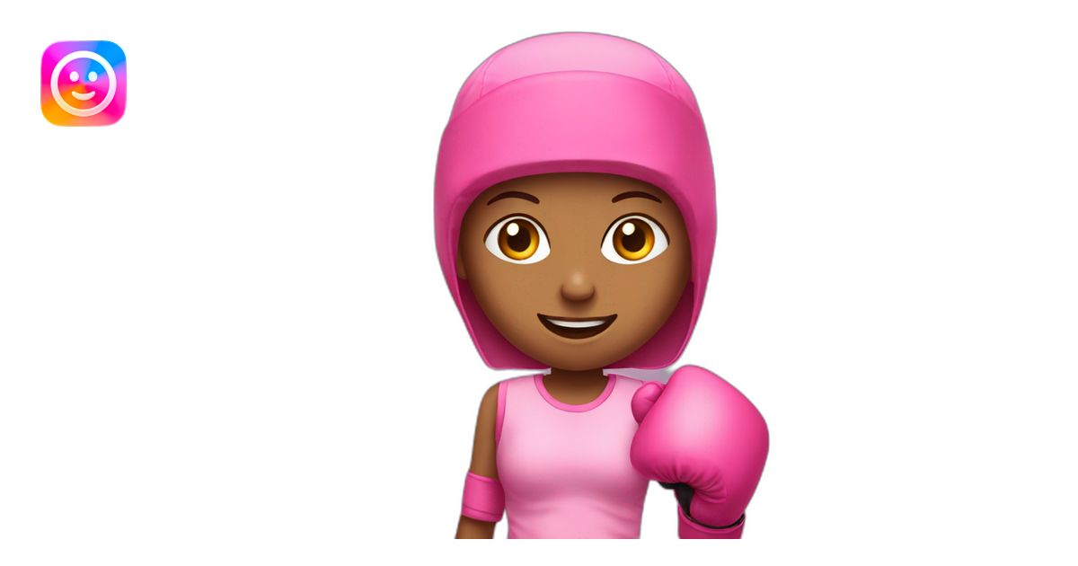 girls with boxing gloves in pink emoji | AI Emoji Generator