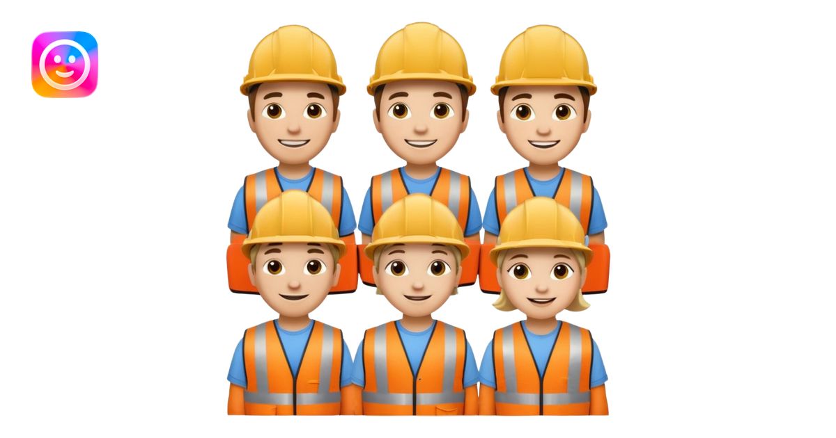 20 tiny construction workers emoji | AI Emoji Generator