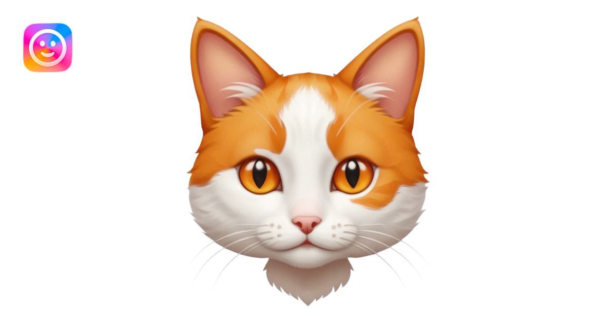 tiny + skinny ginger and white cat with deep orange eyes emoji | AI ...