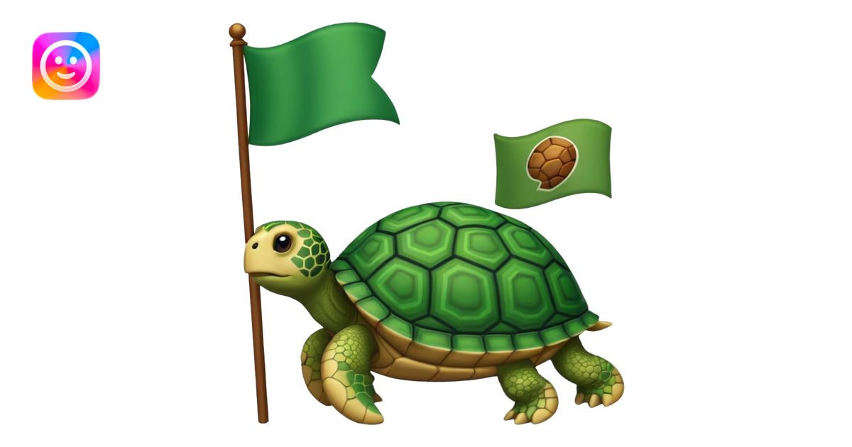 Turtle Flag emoji | AI Emoji Generator