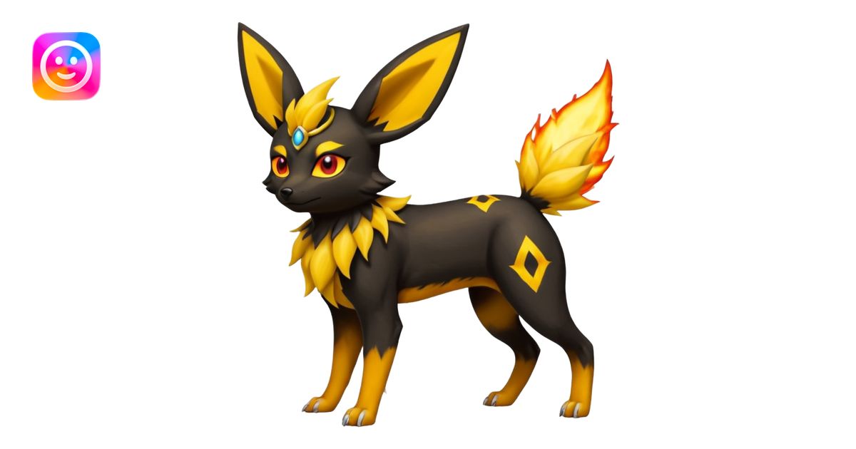 Flameing Fiery Cool Badass Realistic Umbreon-Jolteon-Fakemon-hybrid ...