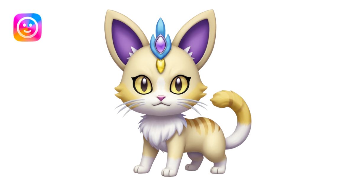Meloetta-Meowth-Gatomon-Pokémon-Fakémon-fusion-hybrid-creature emoji ...