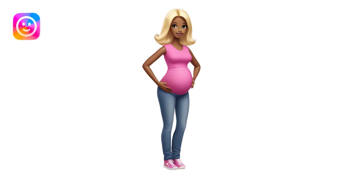 Pregnant Barbie kneeling emoji | AI Emoji Generator