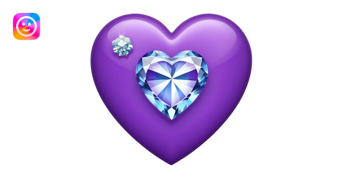 shiny purple heart with diamond emoji | AI Emoji Generator