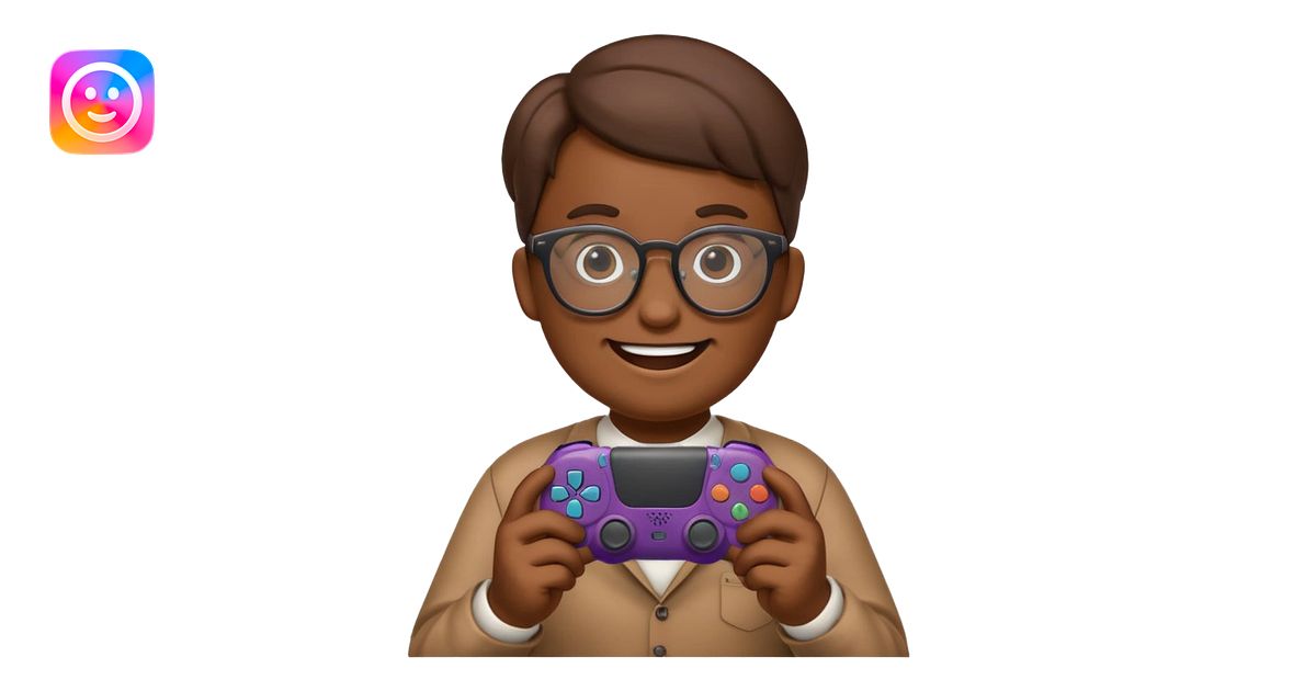 Emoji poop with glasses holding a ps5 controller emoji | AI Emoji Generator