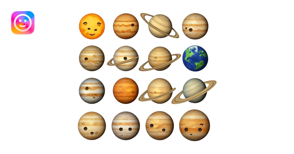 12 planets emojis I need a line for each planet mercury emoji | AI ...