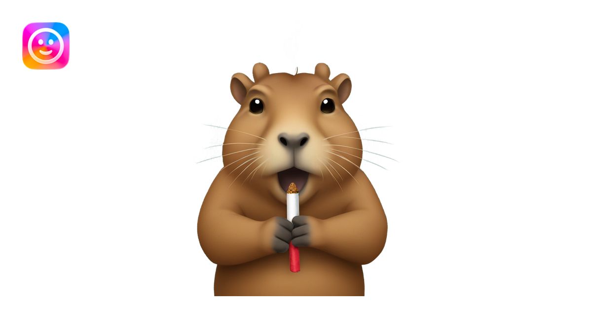Capybara holding a smoking blunt between two fingers not NSFW emoji ...