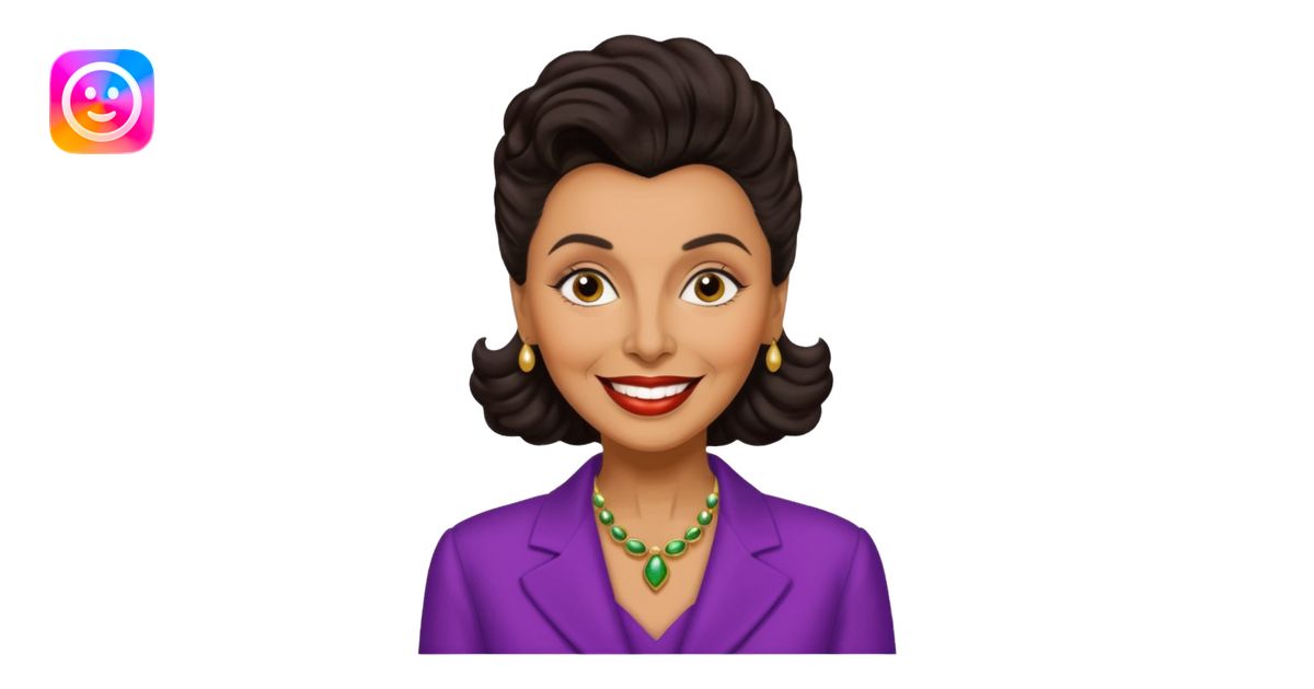 Lena Horne with dark brown hair emoji | AI Emoji Generator