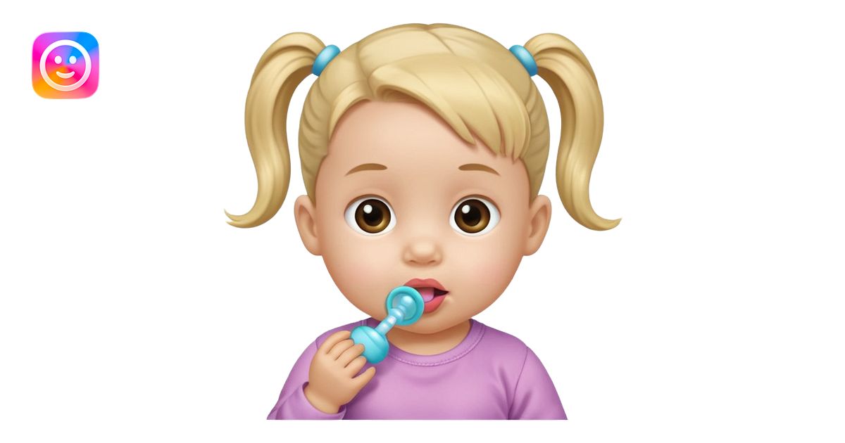 very smalll baby with ponytail and pacifier emoji | AI Emoji Generator