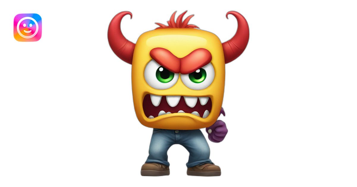 monster cartoon very angry while play video games emoji | AI Emoji ...