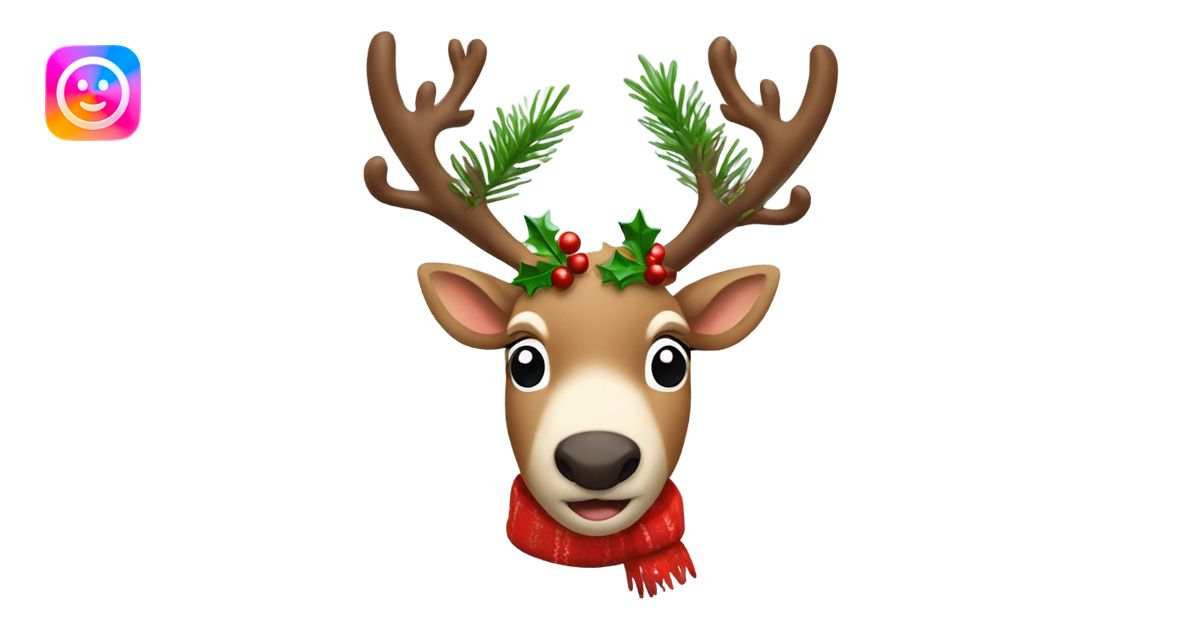 reindeer with christmas tree emoji | AI Emoji Generator