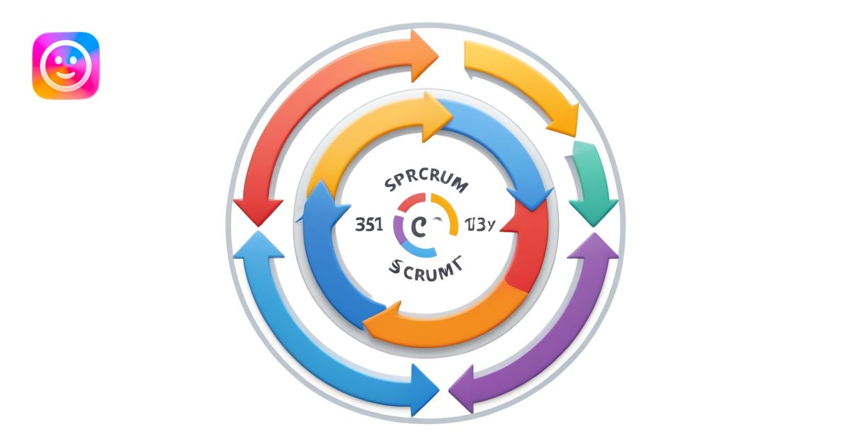 Software development scrum process cycle with sprint planning, daily ...