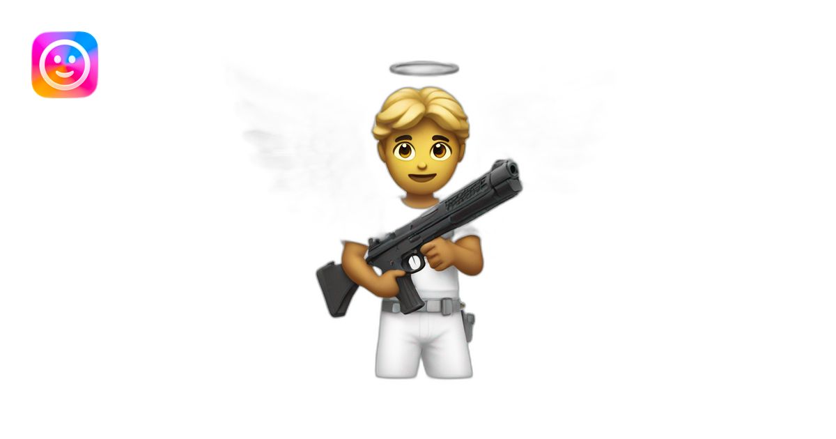 Angel holding gun emoji | AI Emoji Generator