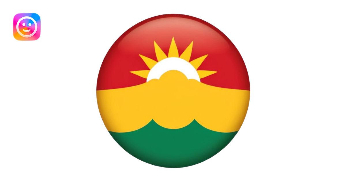 create a kurdishtan flag emoji. the shape of flag is like usual flag ...