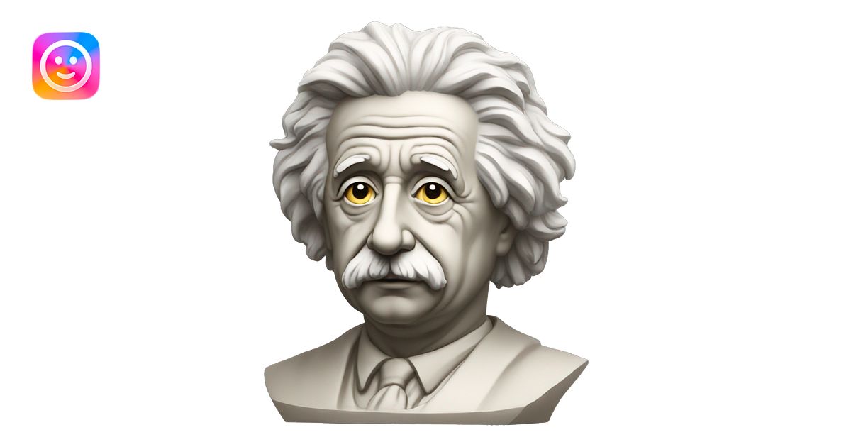 philosopher statue with face of albert einstein emoji | AI Emoji Generator
