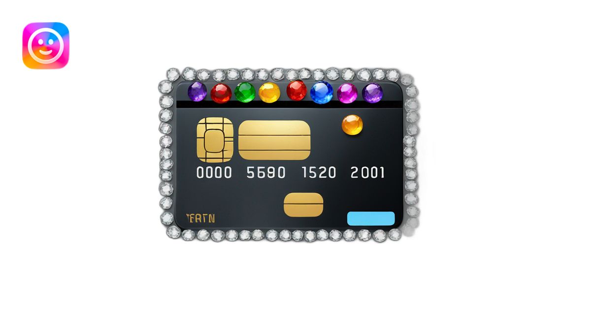 Black credit card with gems emoji | AI Emoji Generator