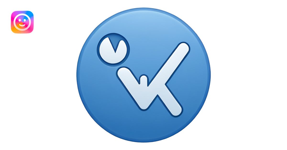 Generate an emoji. A white tick in the blue circle. (Such as TikTok ...