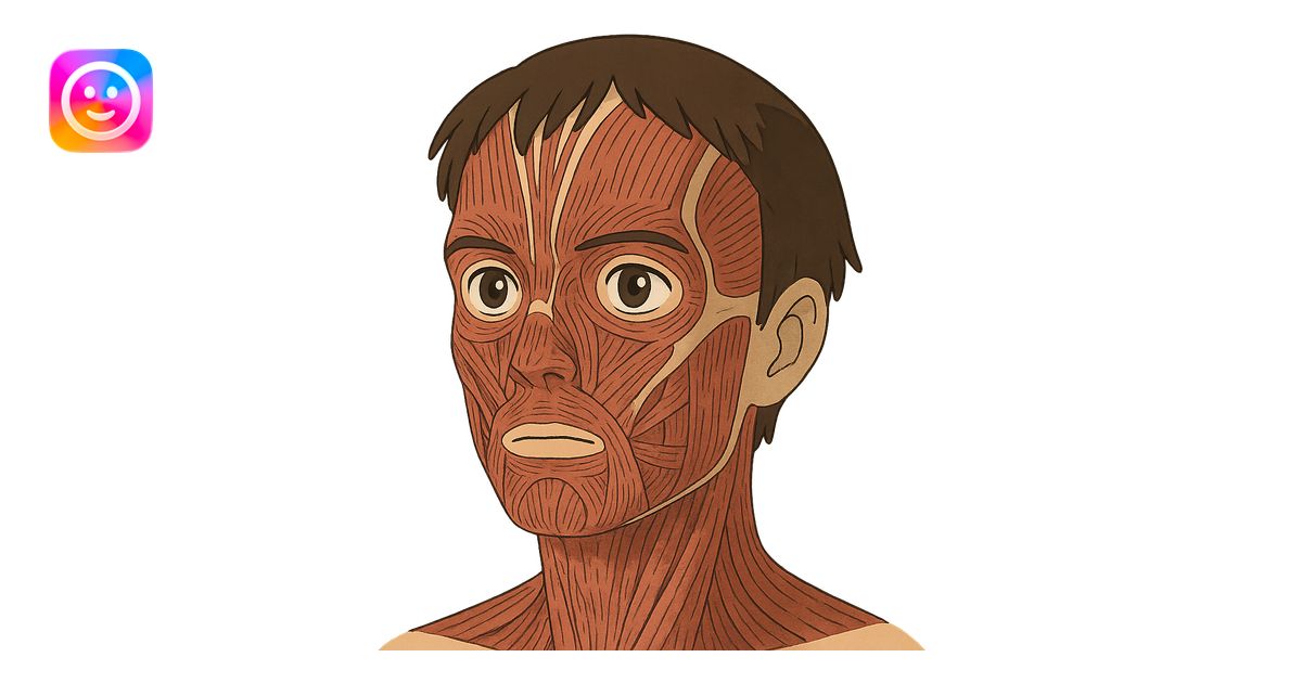 ghibli style face with skin removed, showing muscles illustration | AI ...