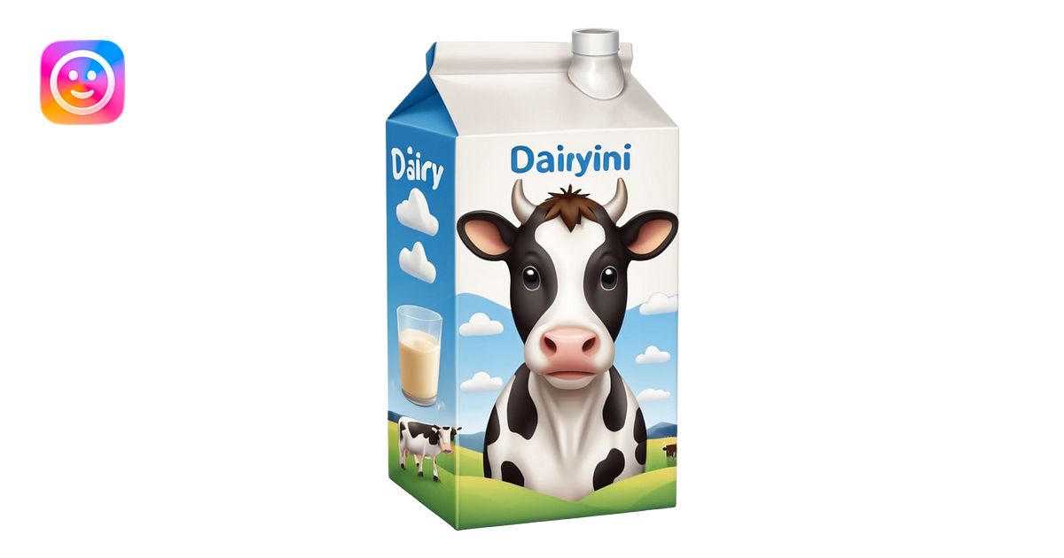 milk box with a cow on it emoji | AI Emoji Generator