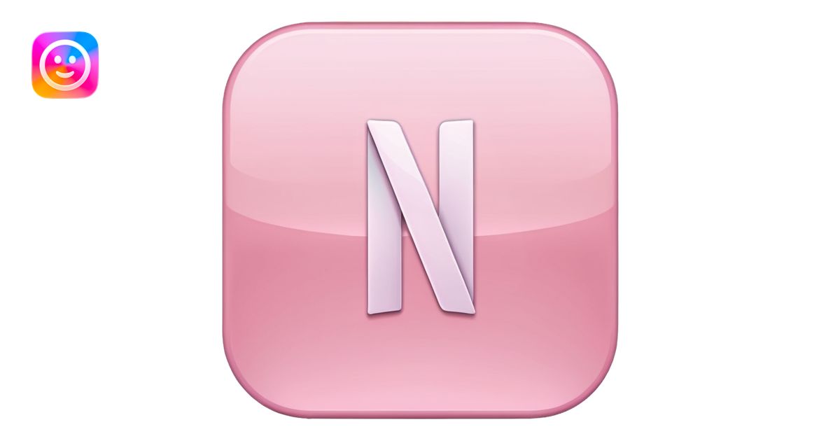 Netflix aesthetic "N" logo in pastel pink emoji | AI Emoji Generator