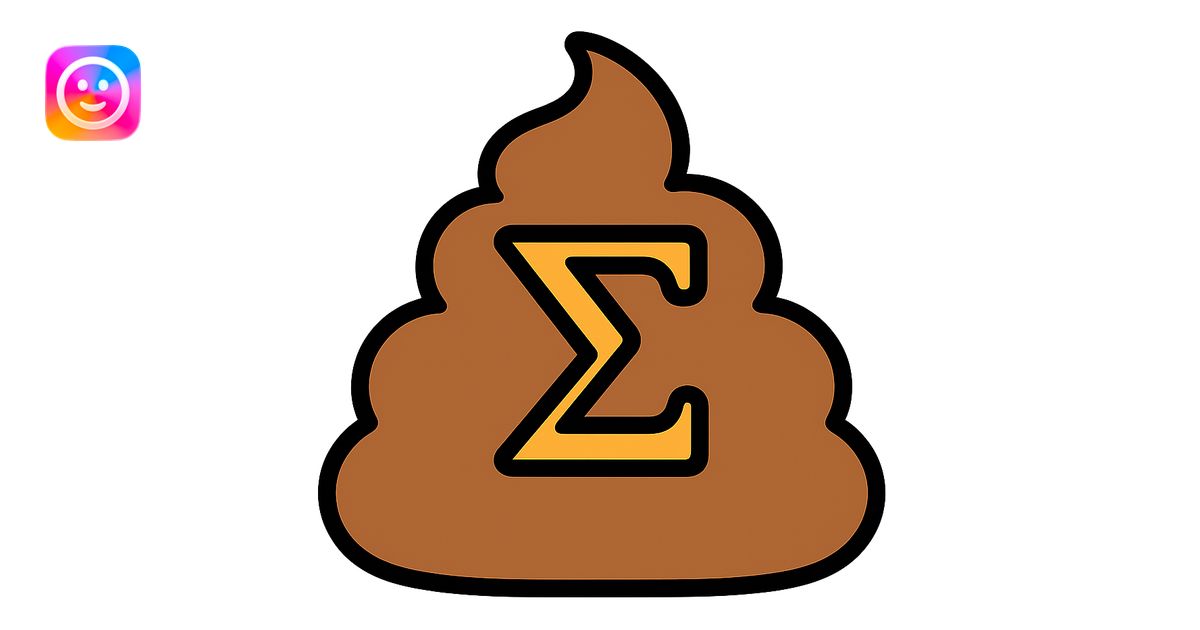 sigma poop, stylized icon, geometric shapes icon | AI Emoji Generator