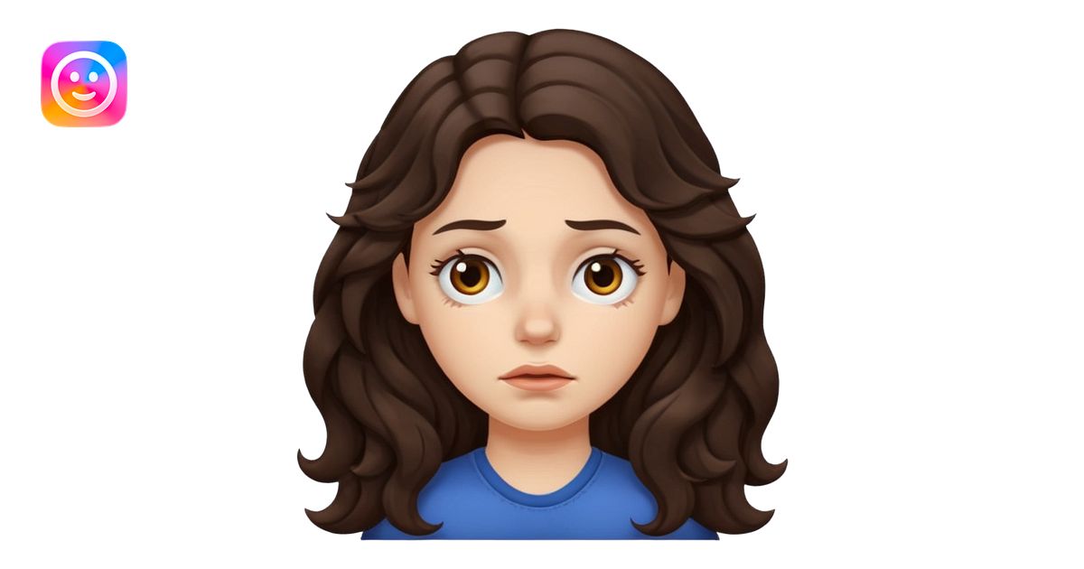 A white girl with long dark brown wave hair and patches under her eyes ...