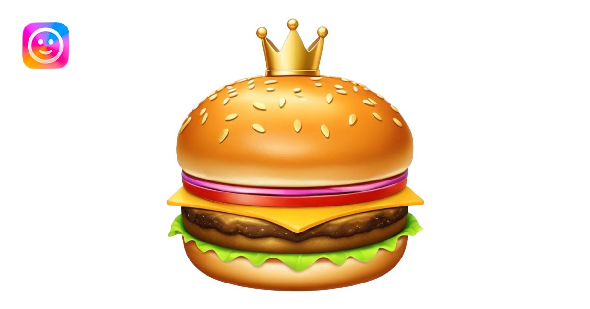 gold burger with shiny gold bun and patty emoji | AI Emoji Generator