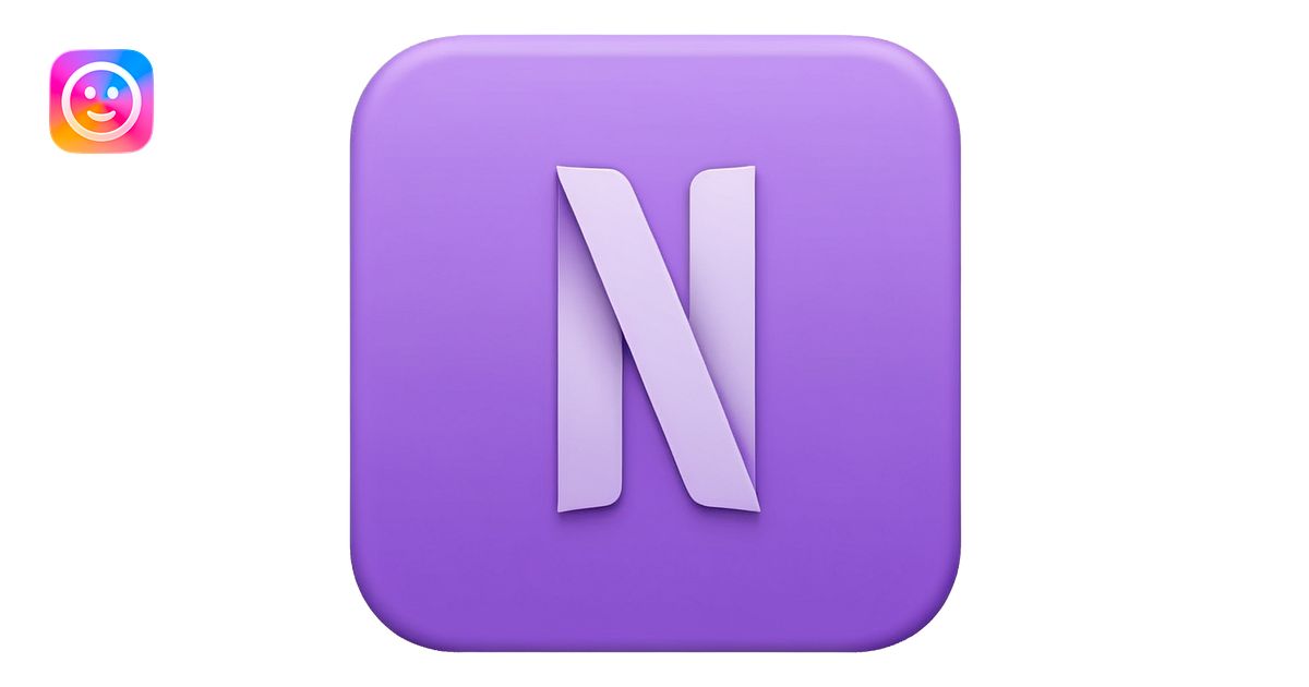 Netflix aesthetic "N" logo in pastel purple emoji | AI Emoji Generator