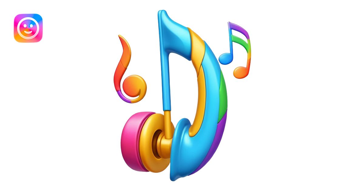 Music to my ears, music flowing into an ear emoji | AI Emoji Generator