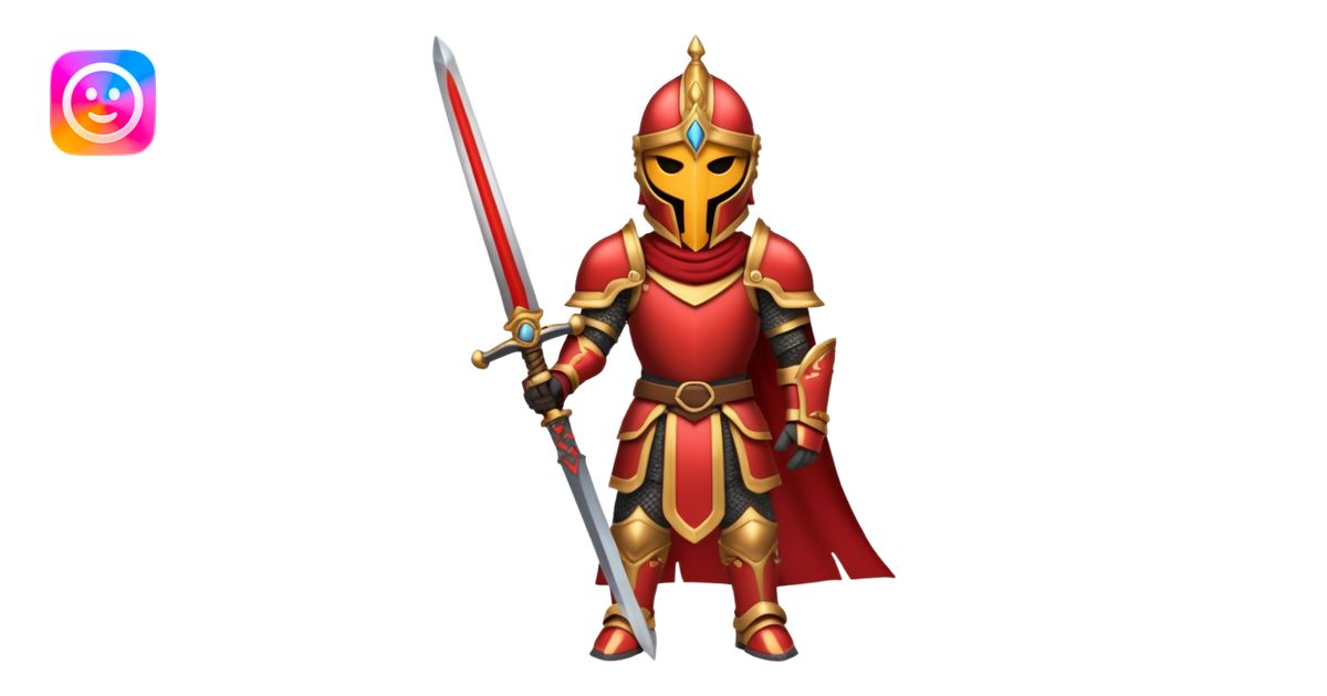 War King – crimson armor + sword emoji | AI Emoji Generator