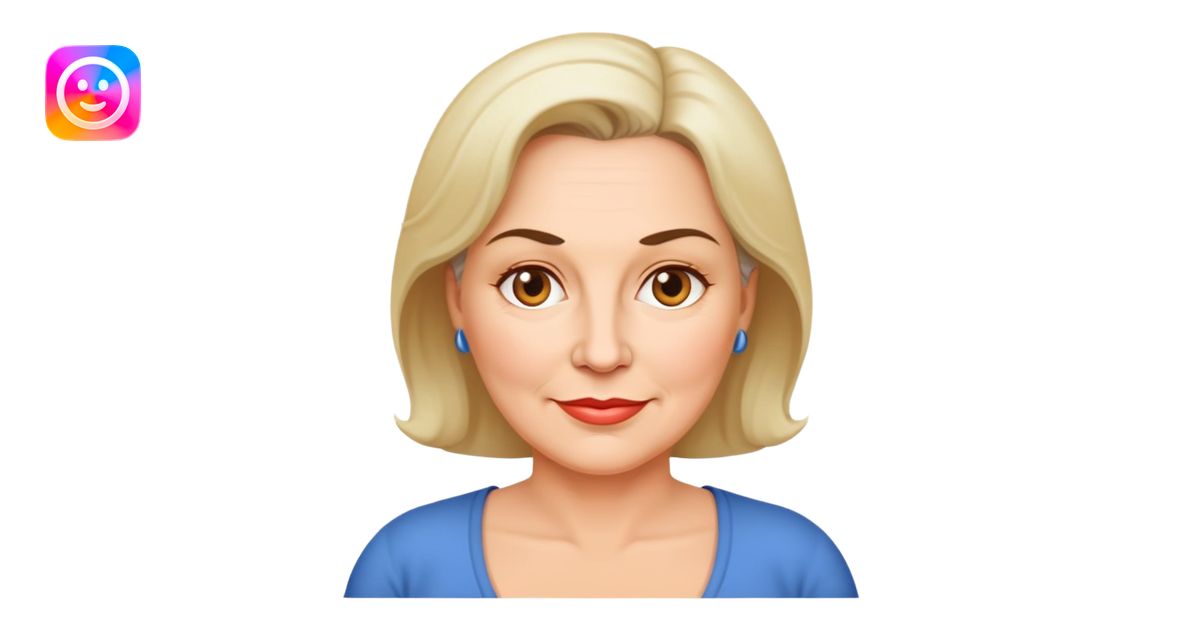 Middle-aged woman with a fuller figure, mid-40s emoji | AI Emoji Generator