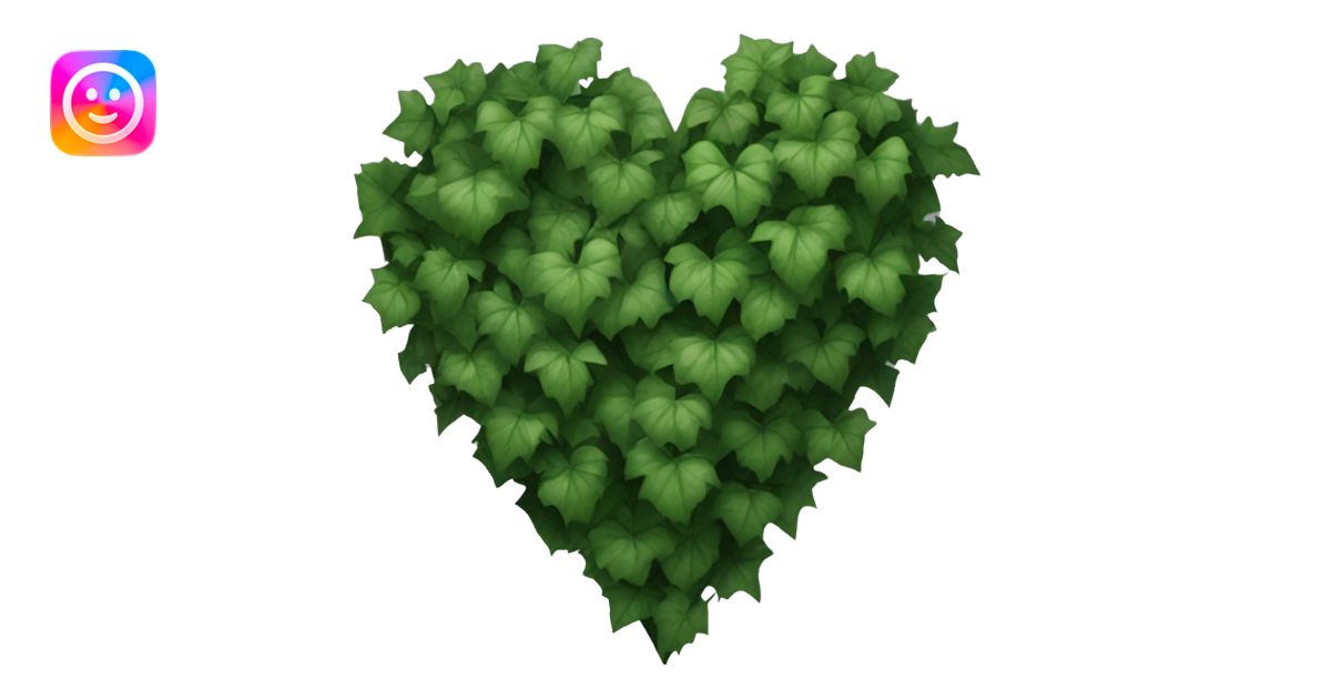 ivy wrapped around dark heart emoji | AI Emoji Generator