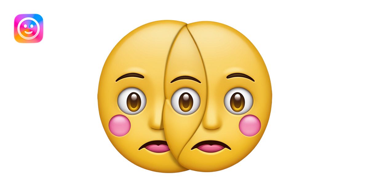 two emojis not happy stuck together no pink cheeks emoji | AI Emoji ...