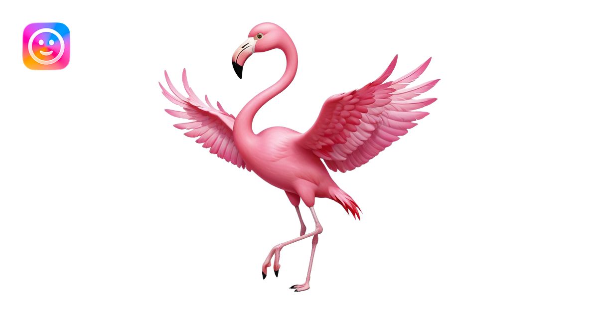Flamingo flying emoji | AI Emoji Generator