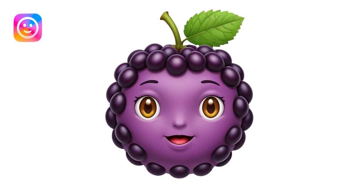 Black berry fruit with butt cheeks emoji | AI Emoji Generator