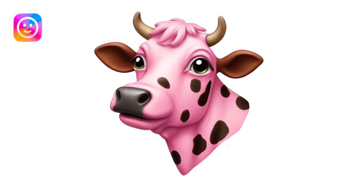 Pink spotted cow emoji | AI Emoji Generator