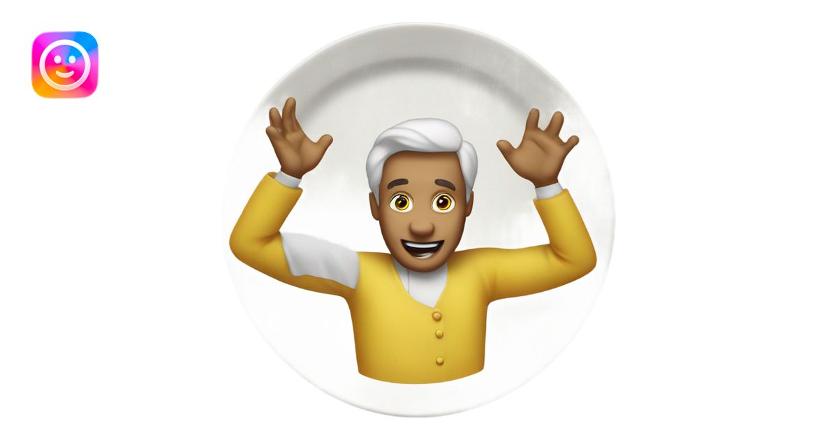 Dinner plate dancing emoji | AI Emoji Generator